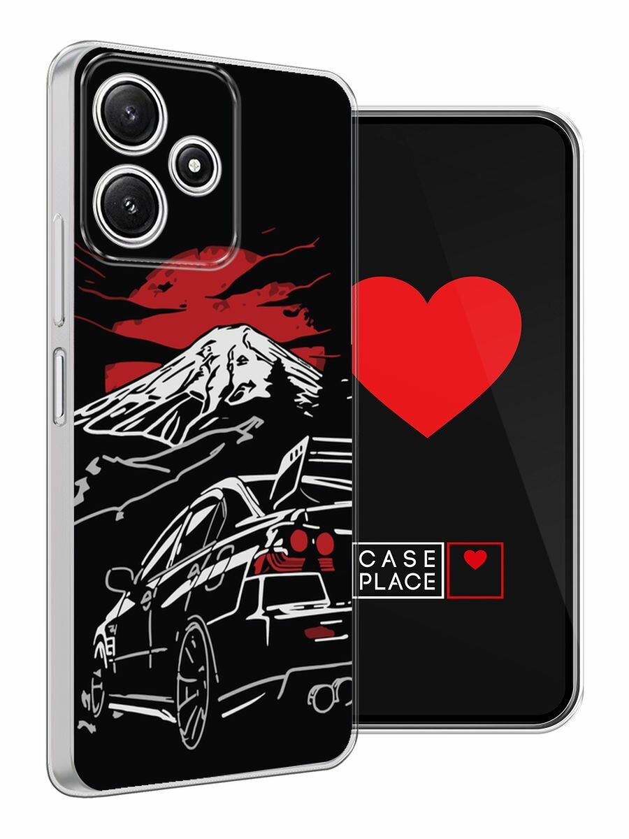 Чехол на Xiaomi Redmi 12 5G / Сяоми Редми 12 5G с принтом "Машина в горах JDM" — фото 1