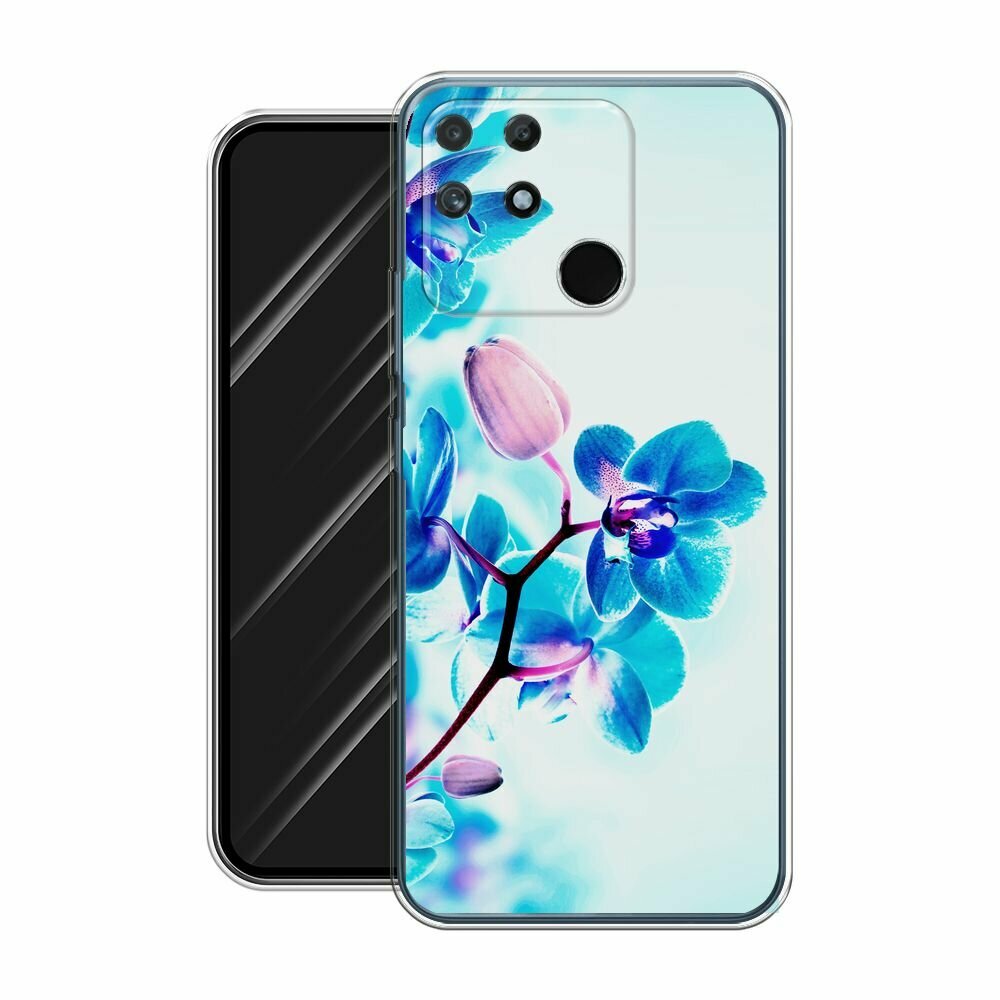 Чехол на Realme Narzo 50A / Реалми Нарзо 50A с принтом "Голубая орхидея" — фото 1