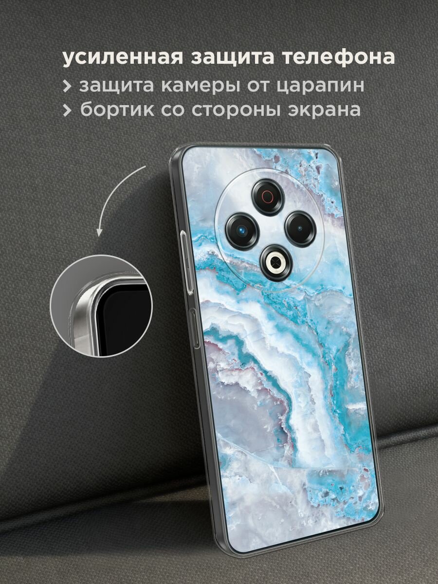 Чехол на Tecno Spark 30 / Текно Спарк 30 с принтом "Нежно-голубой мрамор" — фото 1