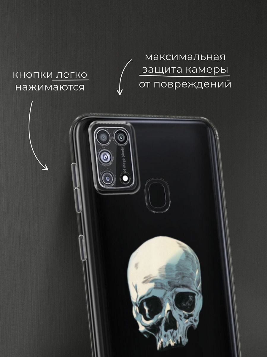 Чехол на Samsung Galaxy M31 / Самсунг Галакси М31 с принтом "Гусар", прозрачный — фото 1