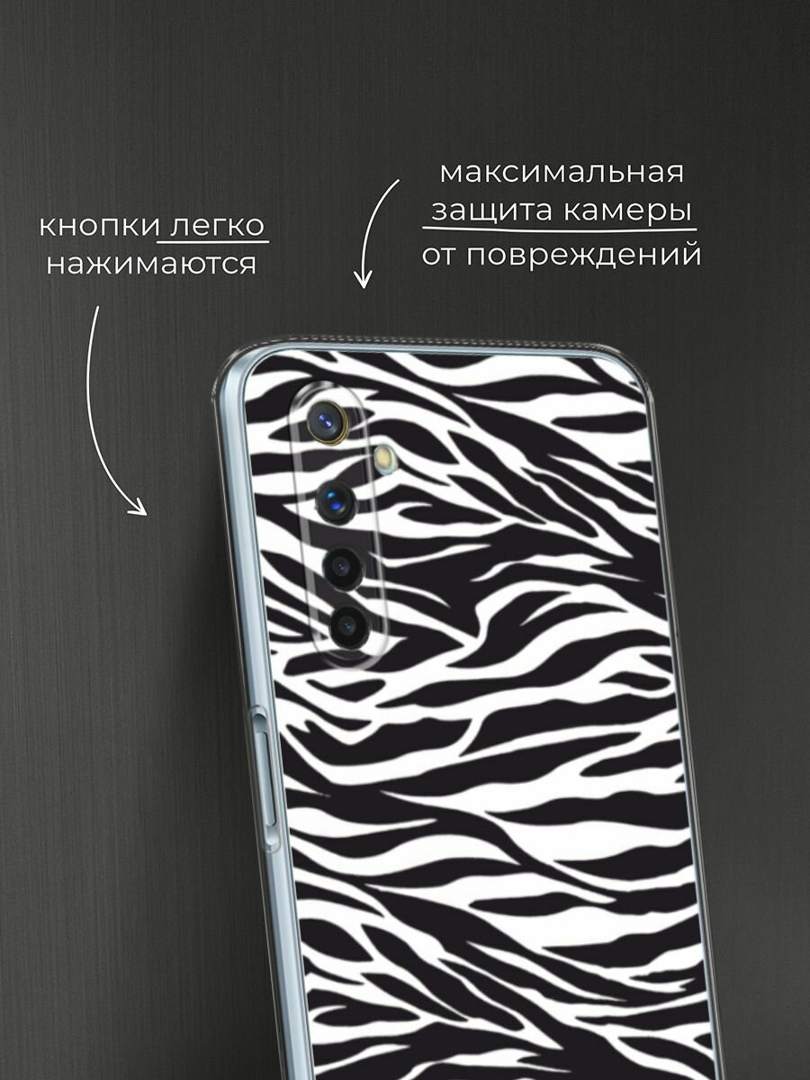 Силиконовый чехол на Realme 6 / Реалми 6 с принтом "Принт зебра" — фото 1