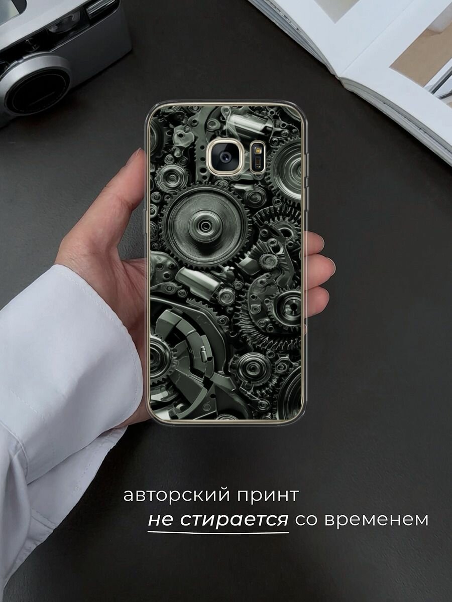 Чехол на Samsung Galaxy S7 / Самсунг Галакси С 7 с принтом "Механизмы 2" — фото 1