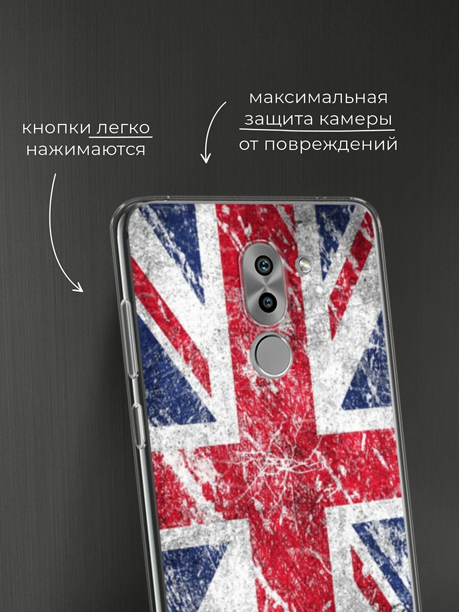 Силиконовый чехол на Honor 6X / Хонор 6Х с принтом "Флаг британский" — фото 1