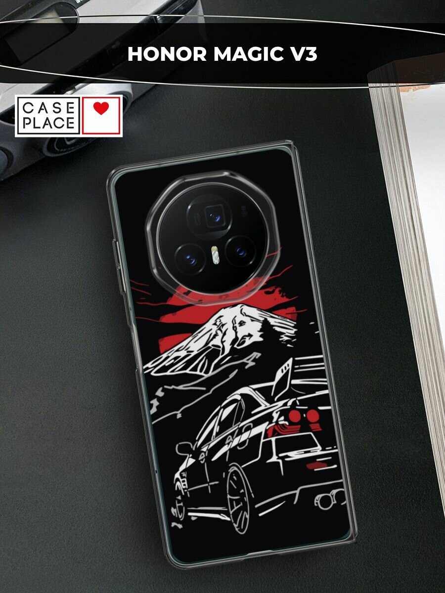 Чехол на Honor Magic V3 / Хонор Мэджик V3 с принтом "Машина в горах JDM"