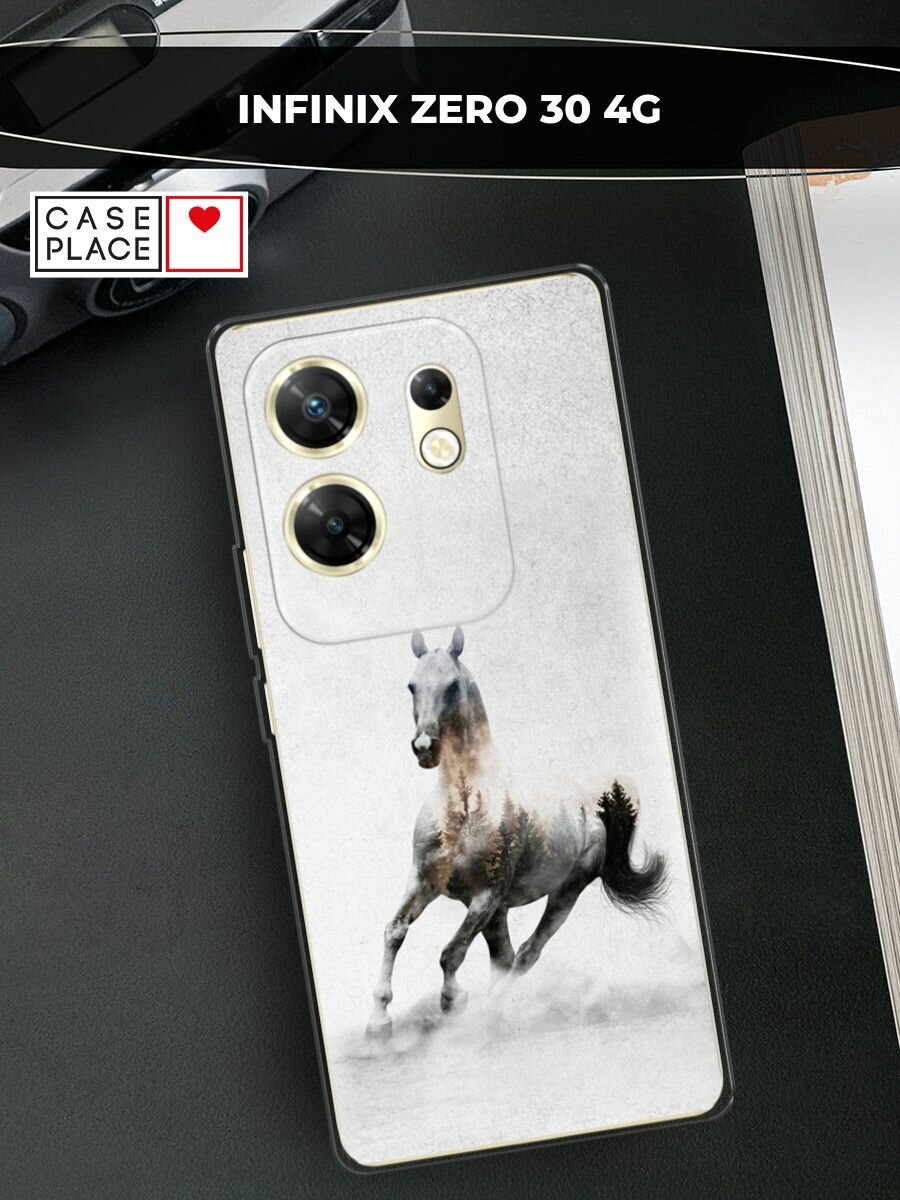Чехол на Infinix Zero 30 4G / Инфиникс Зеро 30 4G с принтом "Лошадь лес"