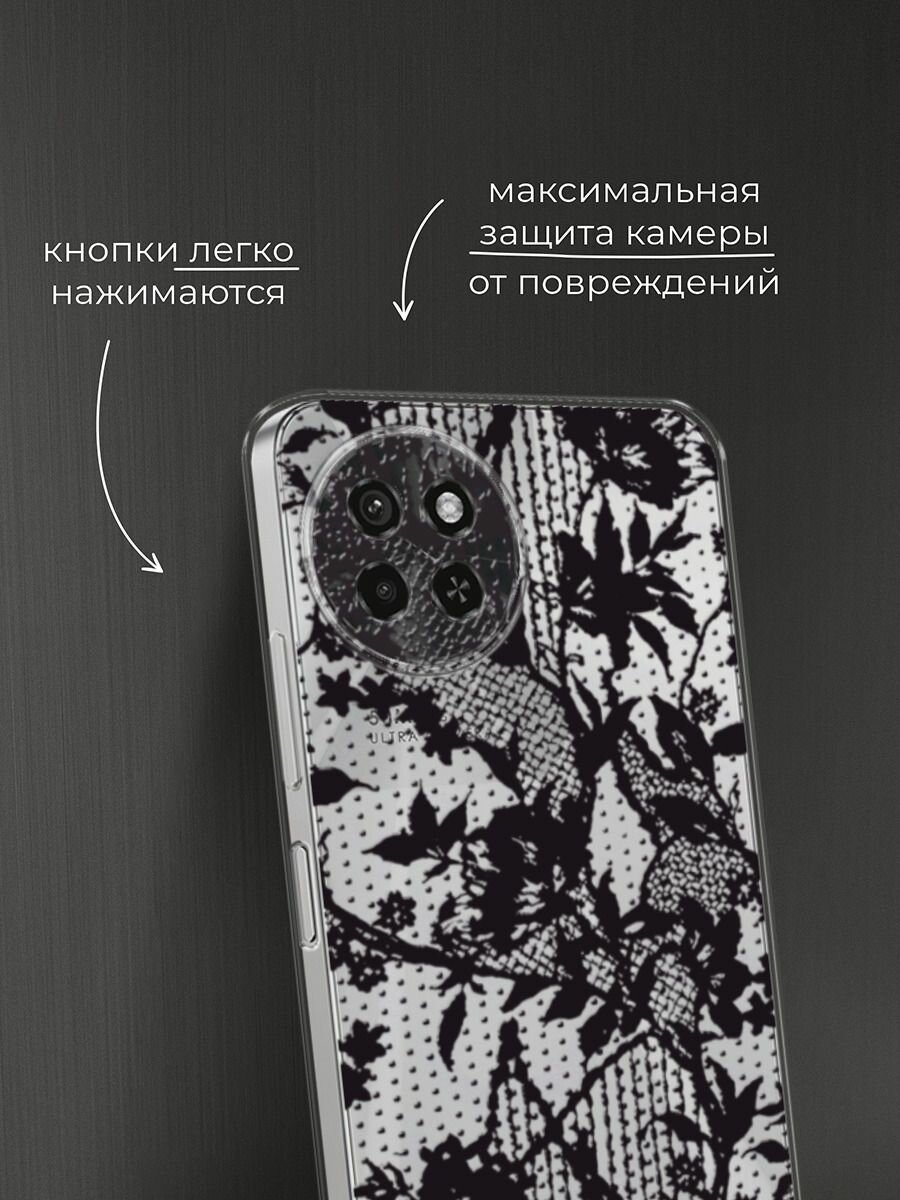 Чехол на Itel S23 / Ител S23 с принтом "Черная сетка" — фото 1
