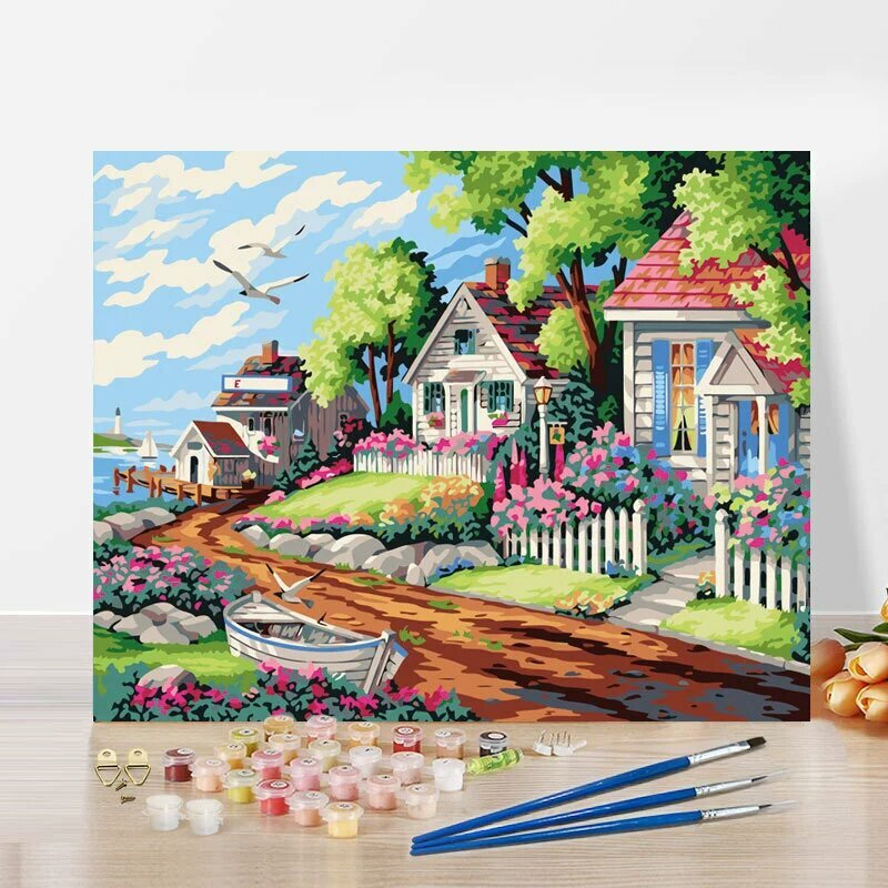 Плакат-раскраска "Элегантная русская классика", акварельные краски, с цифрами, 50х65 см