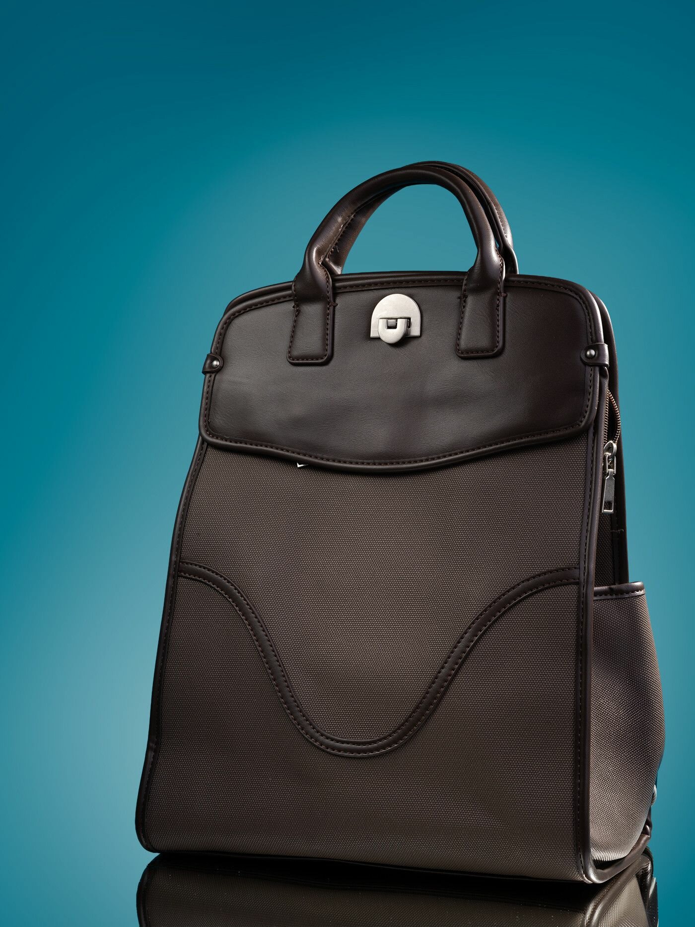 Городской рюкзак Baggins 58223, серый, искусственная кожа, текстиль, на плечо, 0,5 кг