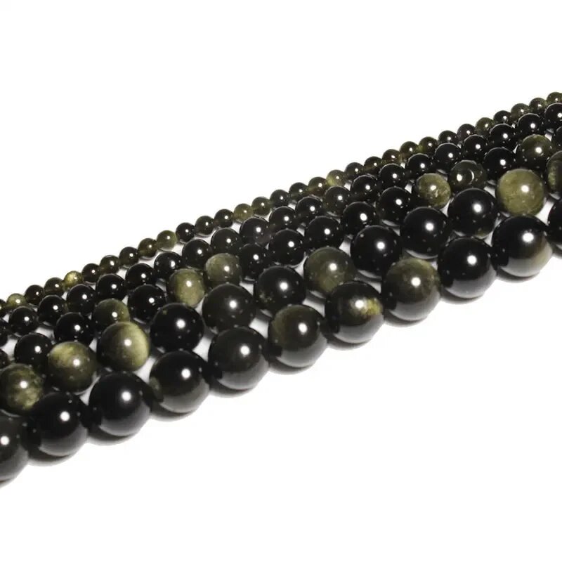 Натуральные бусины LUOMAN XIARI: черный агат, белый агат, бирюзовый обсидиан, лабрадорит, 4-12 мм