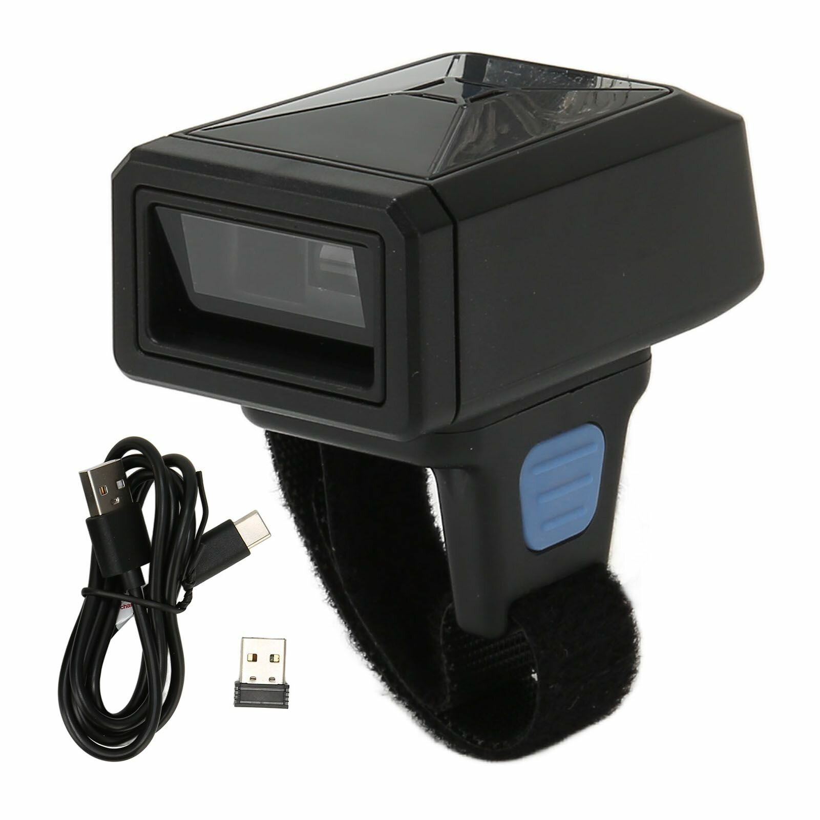 1D беспроводной кольцевой сканер штрих-кода 2,4G Bluetooth USB портативный носимый мини-считыватель штрих-кодов для Windows для OS X