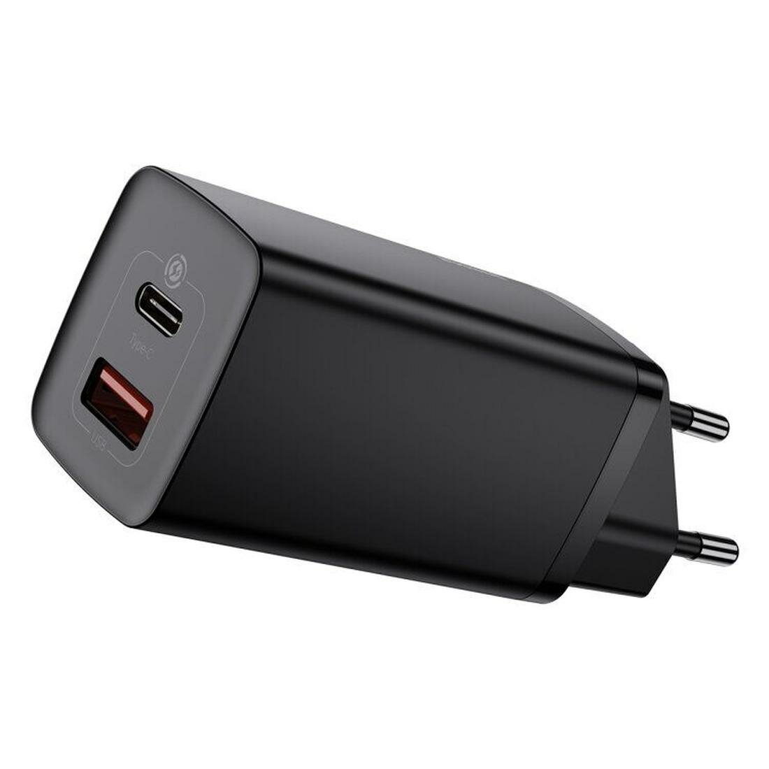 Сетевое зарядное устройство Baseus GaN2 Lite Quick Charger C+U 65W EU (CCGAN2L-B01) Чёрное