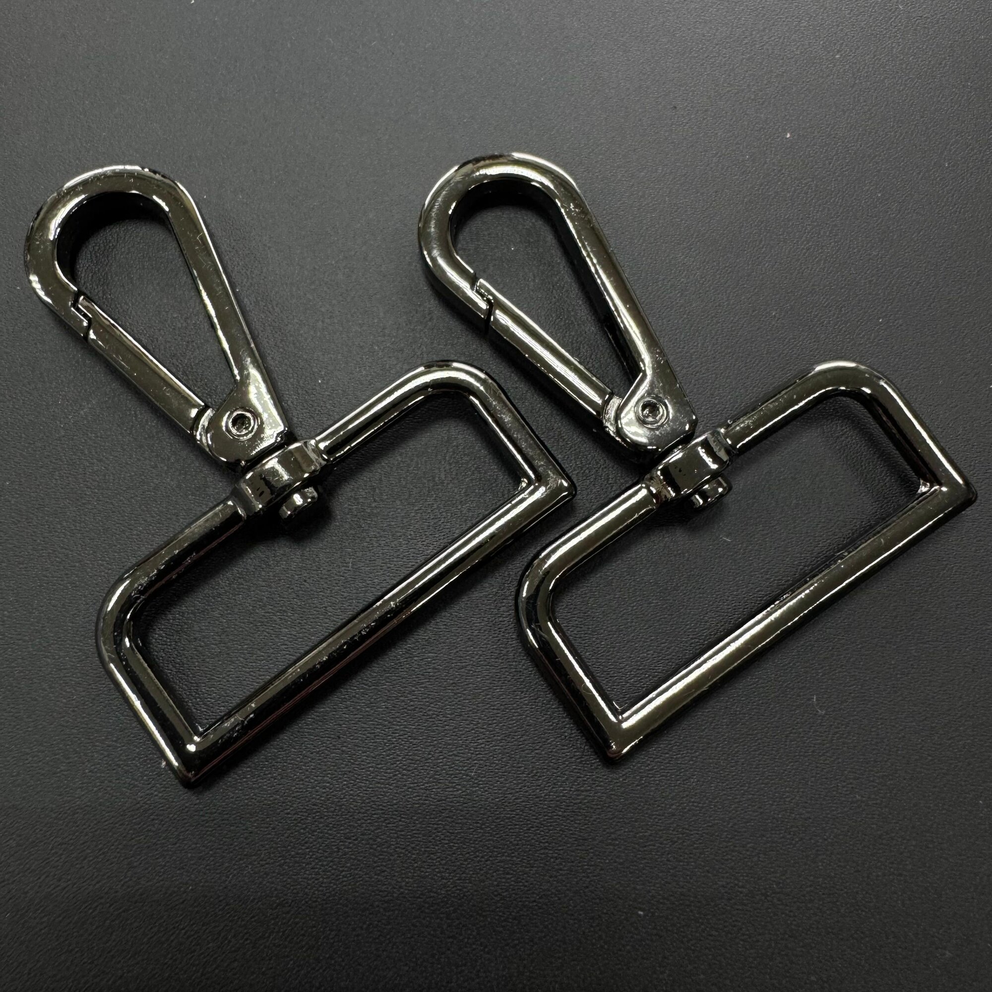 Карабин для сумок, состаренное серебро. Внутренняя ширина 38 мм, длина 60 мм, 2 шт.