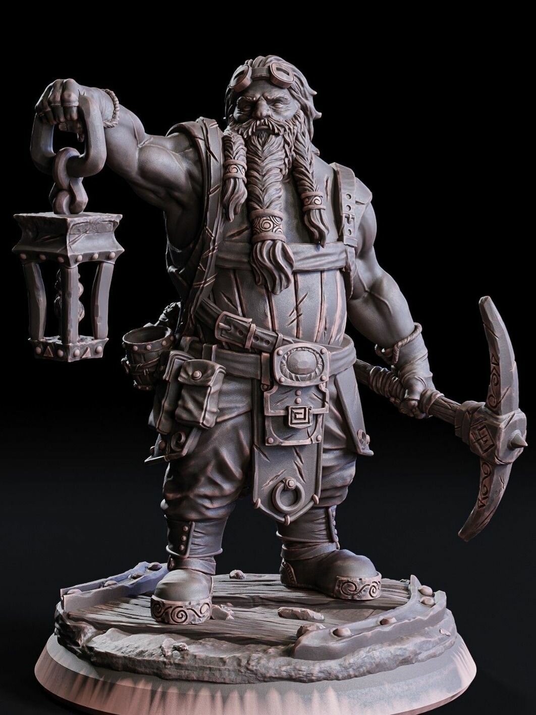 Дварф копатель, игровая фигурка для раскрашивания, база 25мм