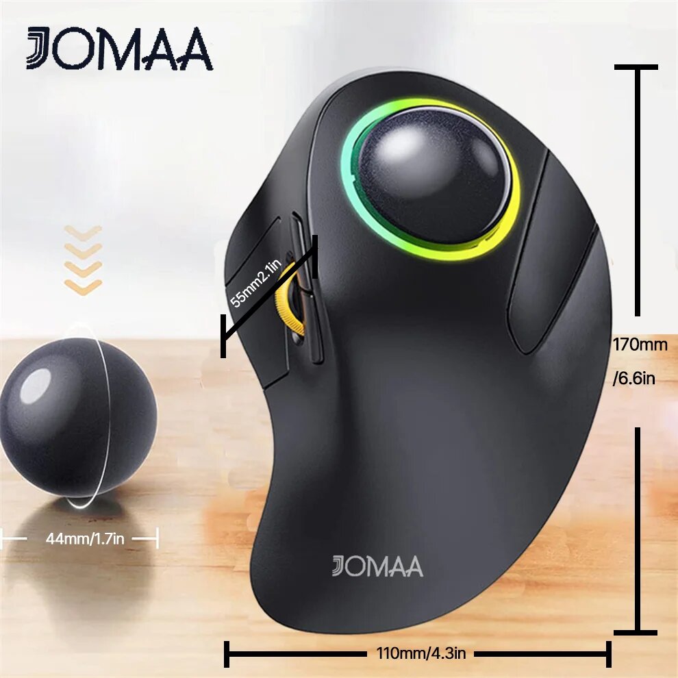 Jomaa RGB Вертикальная беспроводная мышь для игр
