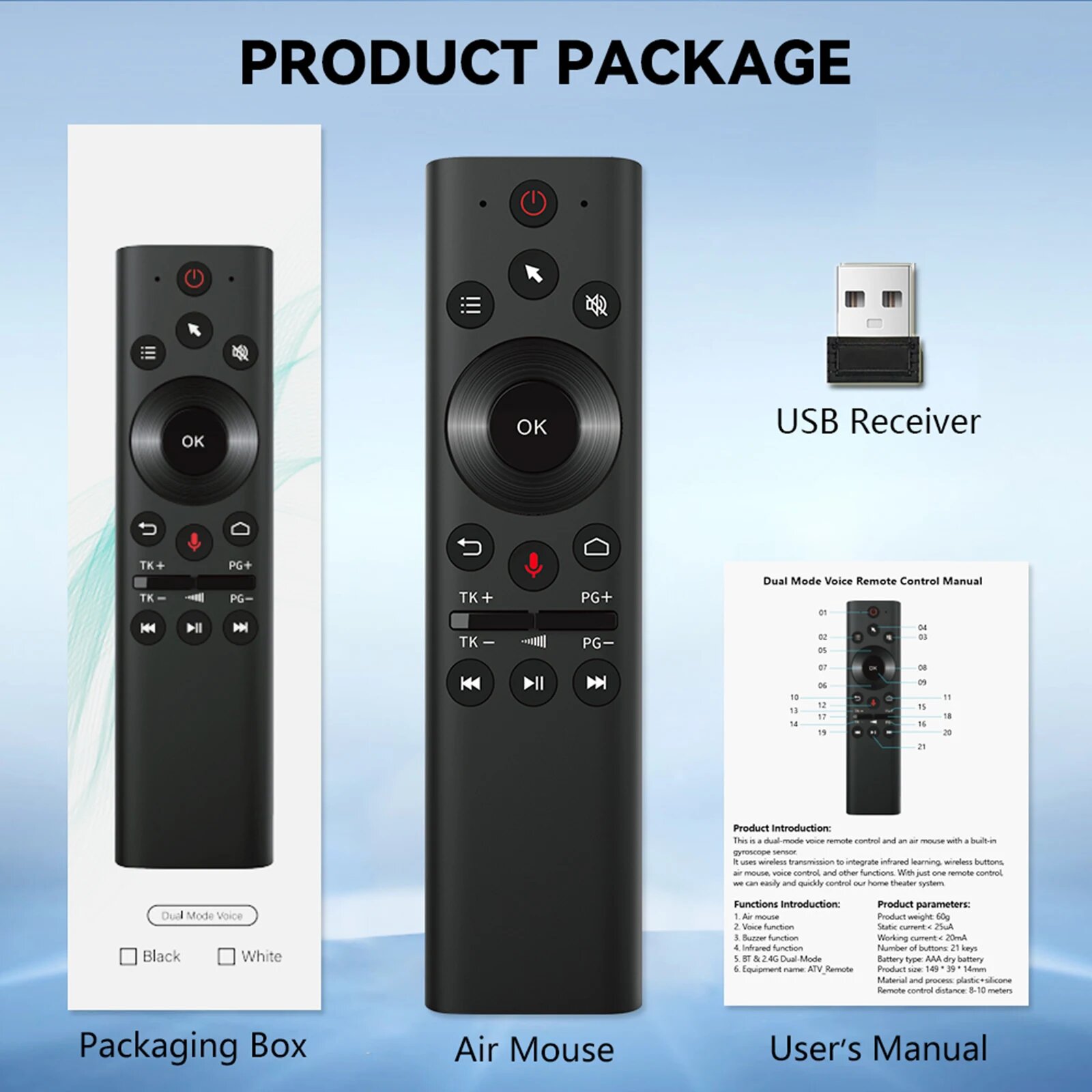 2,4G BT 5,0 беспроводной голосовой пульт дистанционного управления 6-осевой гироскоп Air Fly Mouse с голосовым входом для ТВ-боксов Android
