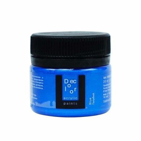 Таир Краска акриловая декоративная Деколор, 20 мл, голубой