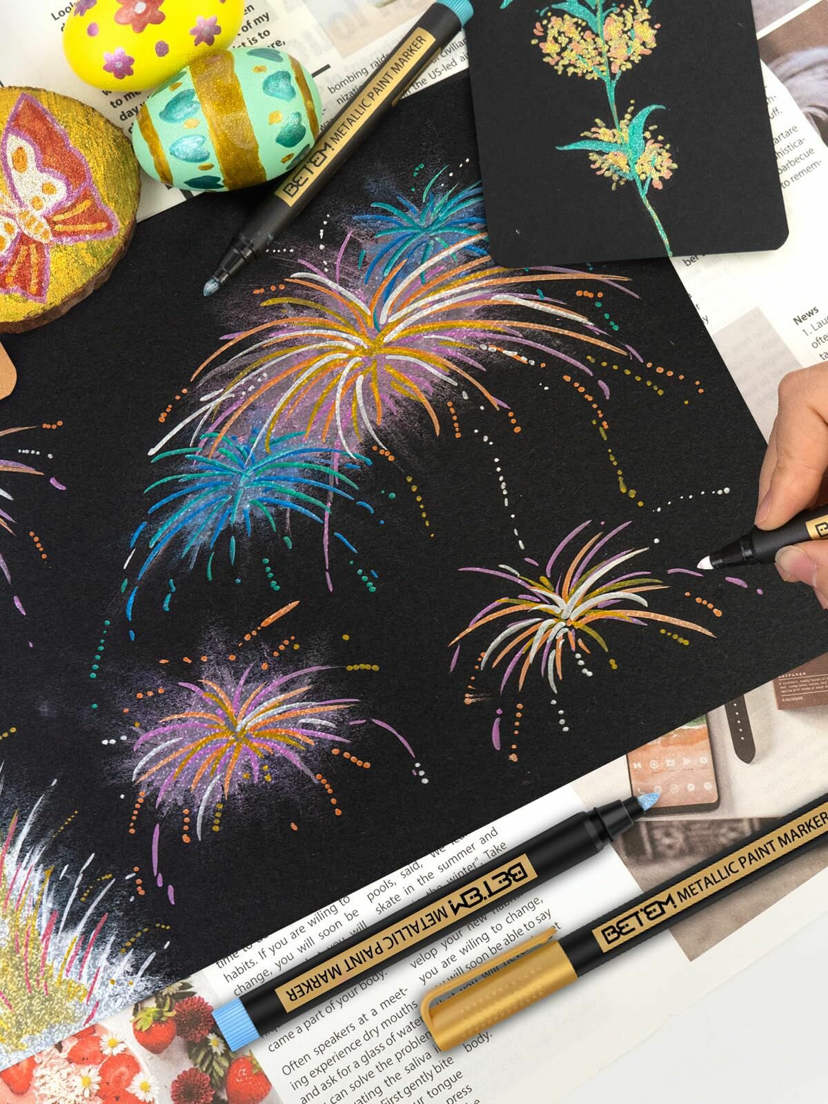 Акриловые маркеры металлик 10 цветов