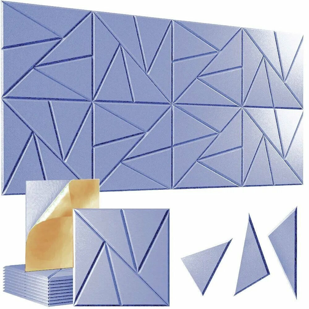 BEIYIN 12 шт. Полиэфирное волокно высокой плотности Звукоизоляционная панель 30x30x0.9cm