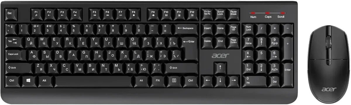 Комплект клавиатура + мышь Acer OCC401 клав: черный мышь: черный USB беспроводная (ZL. ACCCC.016)