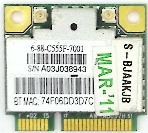 Модуль Wi-Fi + Bluetooth для ноутбука DNS C5500Q