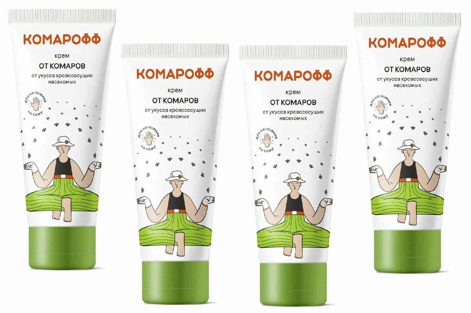Крем от укусов комаров Комарофф, для всей семьи, туба 100 мл, 4 шт.