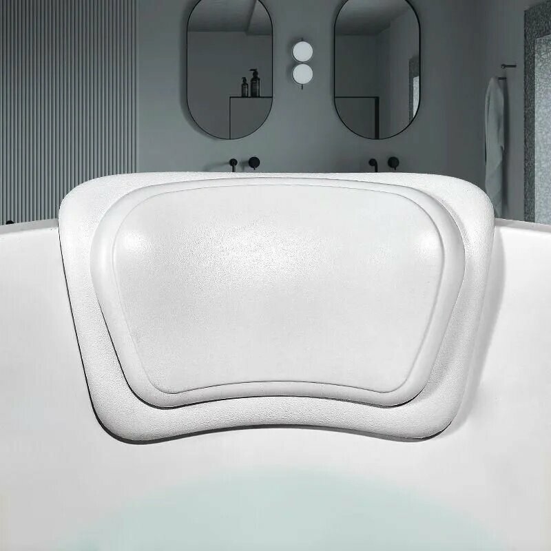 Подушка водостойкая для ванны на присосках, белая