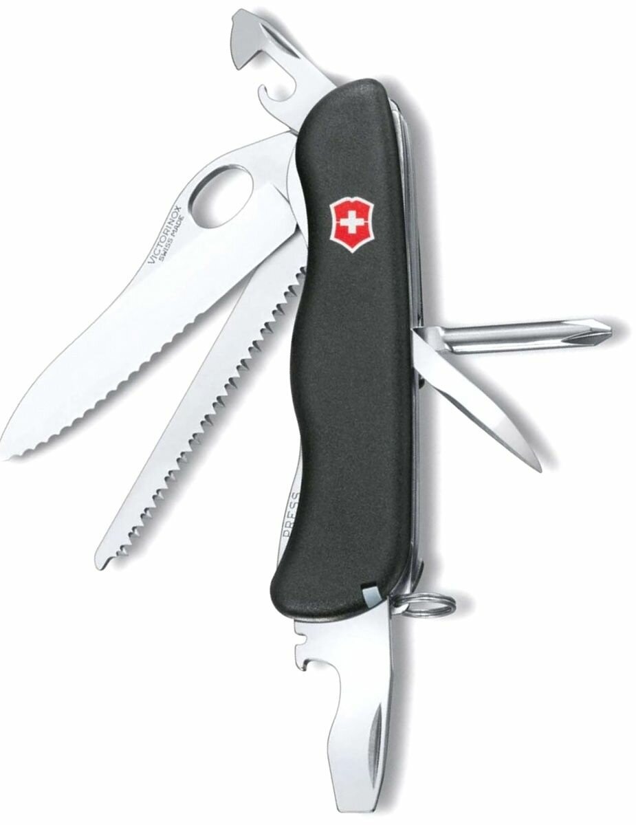 Перочинный нож Victorinox Trailmaster One Hand 111мм, 12функций, фиксатор лезвия, чёрный