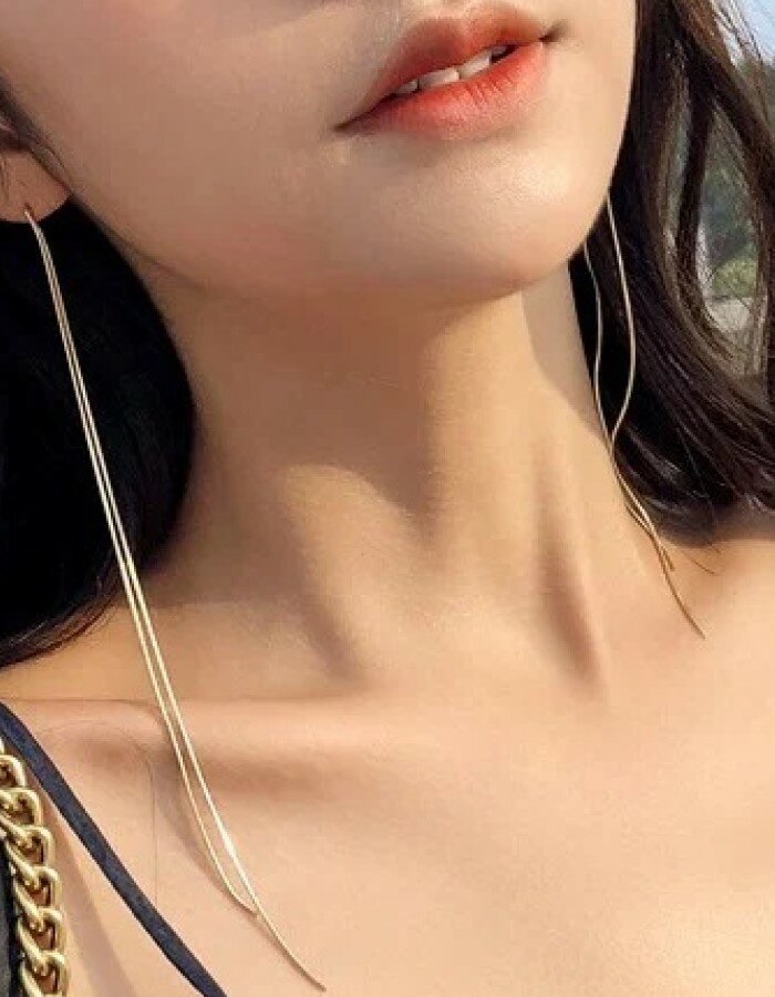 Серьги цепочки, с подвесками