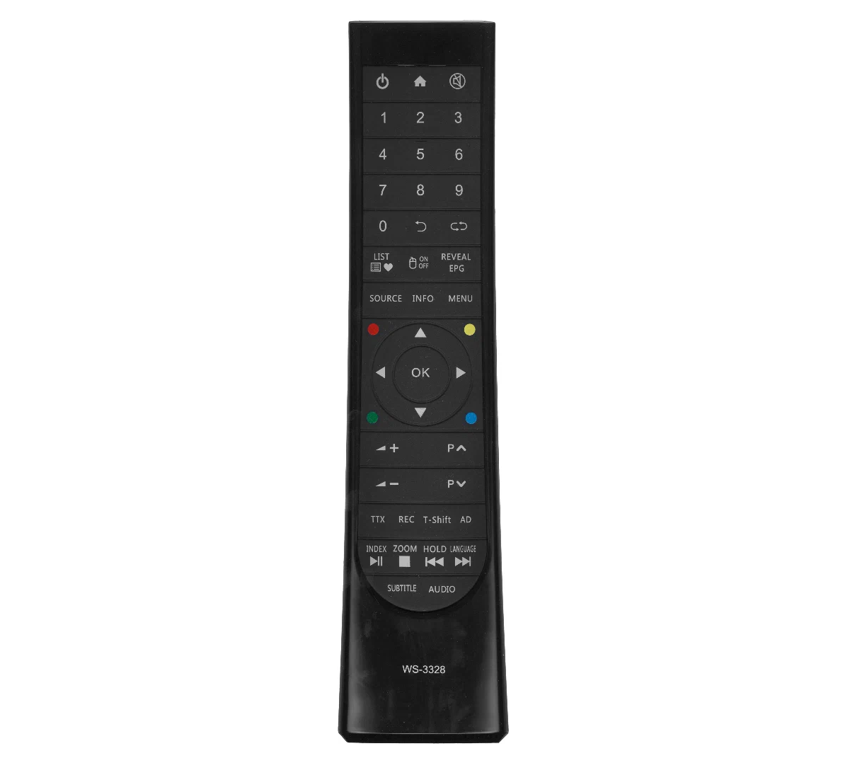 Пульт Huayu WS-3328, для телевизора, Harper, Scoole, Telefunken, Horion, Soundmax, цвет чёрный, ИК-сигнал