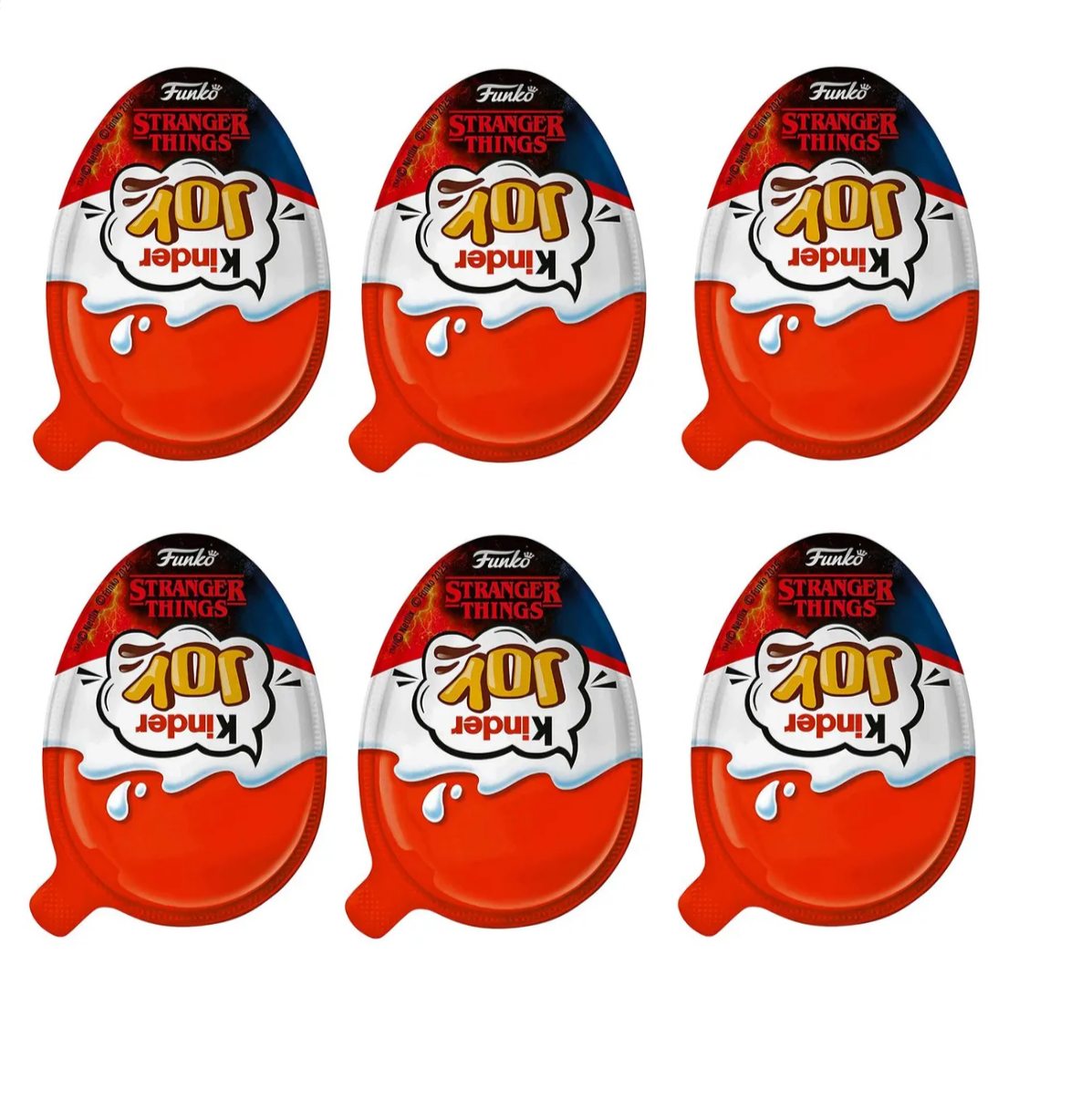 Набор шоколадных яиц Kinder Joy Funko Stranger Things, (Очень странные дела), (6 шт по 20 гр).