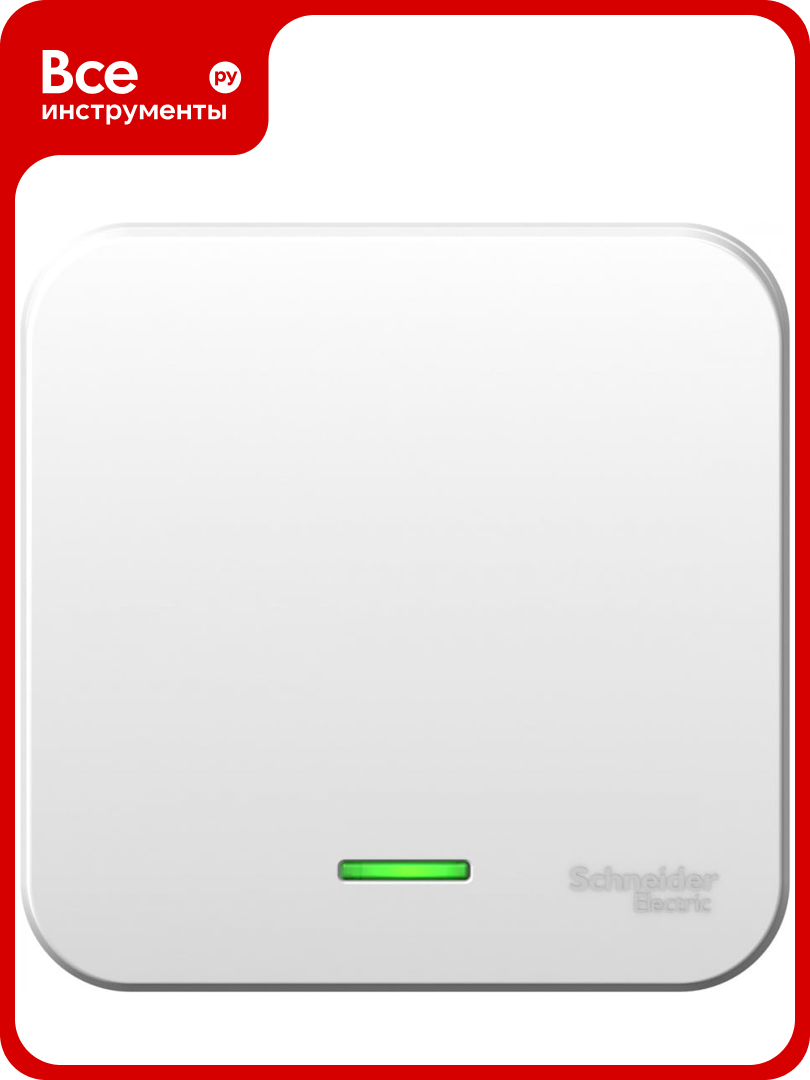 Выключатель 1-клавишный открытой установки BLANCA с подсветкой