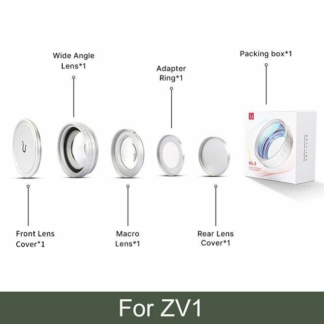 LBKAFA объектив для Sony ZV1 широкоугольный 18 мм макро 10X For White ZV1