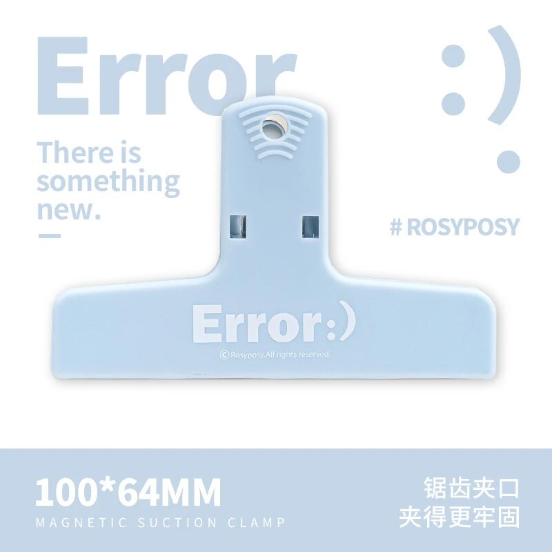 Магнитный зажим для бумаги, Error-blue, 100*64мм
