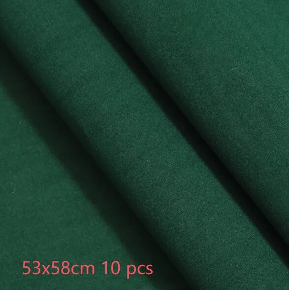 Бархатная упаковочная бумага для цветов 6 ярдов Темно-зеленый, 53x58cm 10 pcs