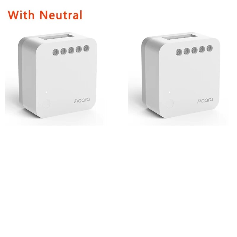 Модуль управления одним каналом Aqara T1 Zigbee 3.0 Беспроводной релейный контроллер 1 канал Без нейтрали Удаленное управление Совместим с Apple Homekit-С нейтралем-2 штуки