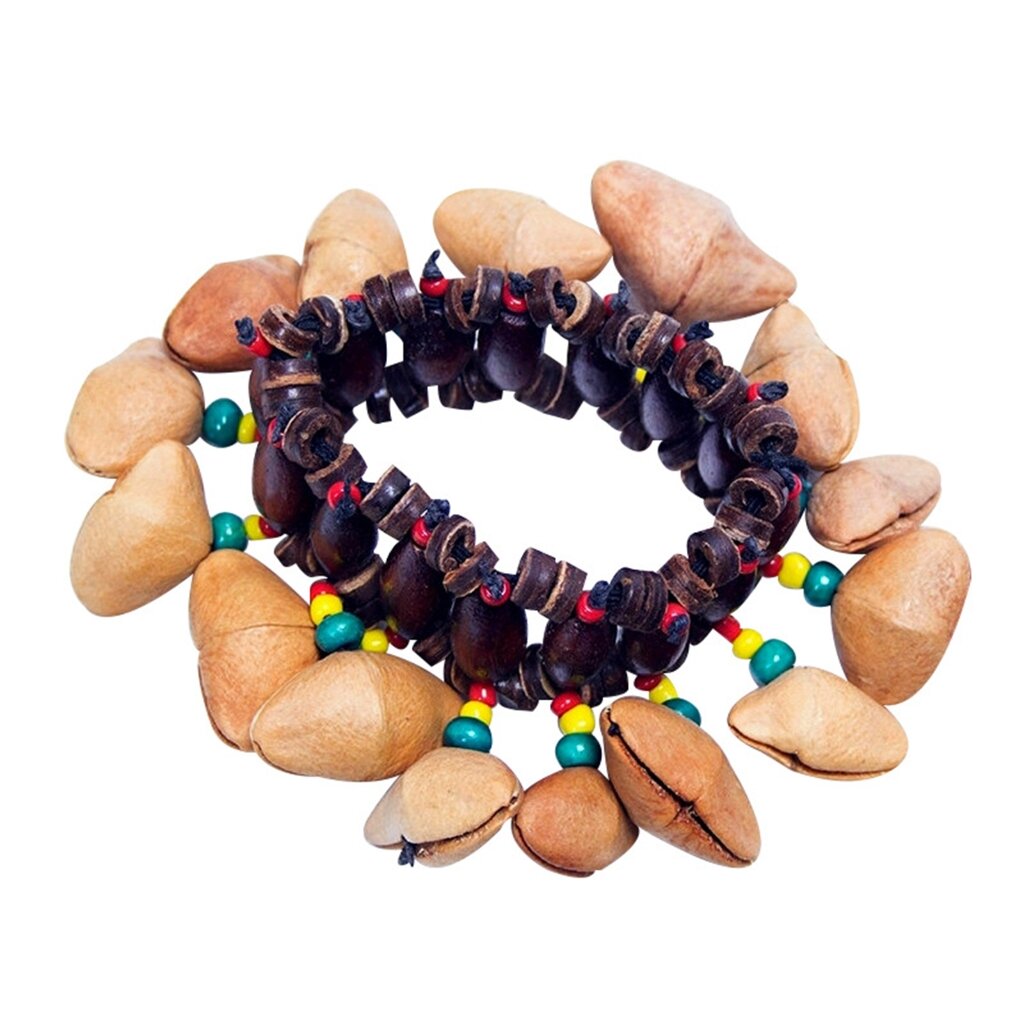 Портативные Колокольчики из Ореховой Скорлупы Музыкальный Инструмент Ручной Работы Колокольчики из Ореховой Скорлупы Эластичный Браслет в Подарок Любителям Музыки