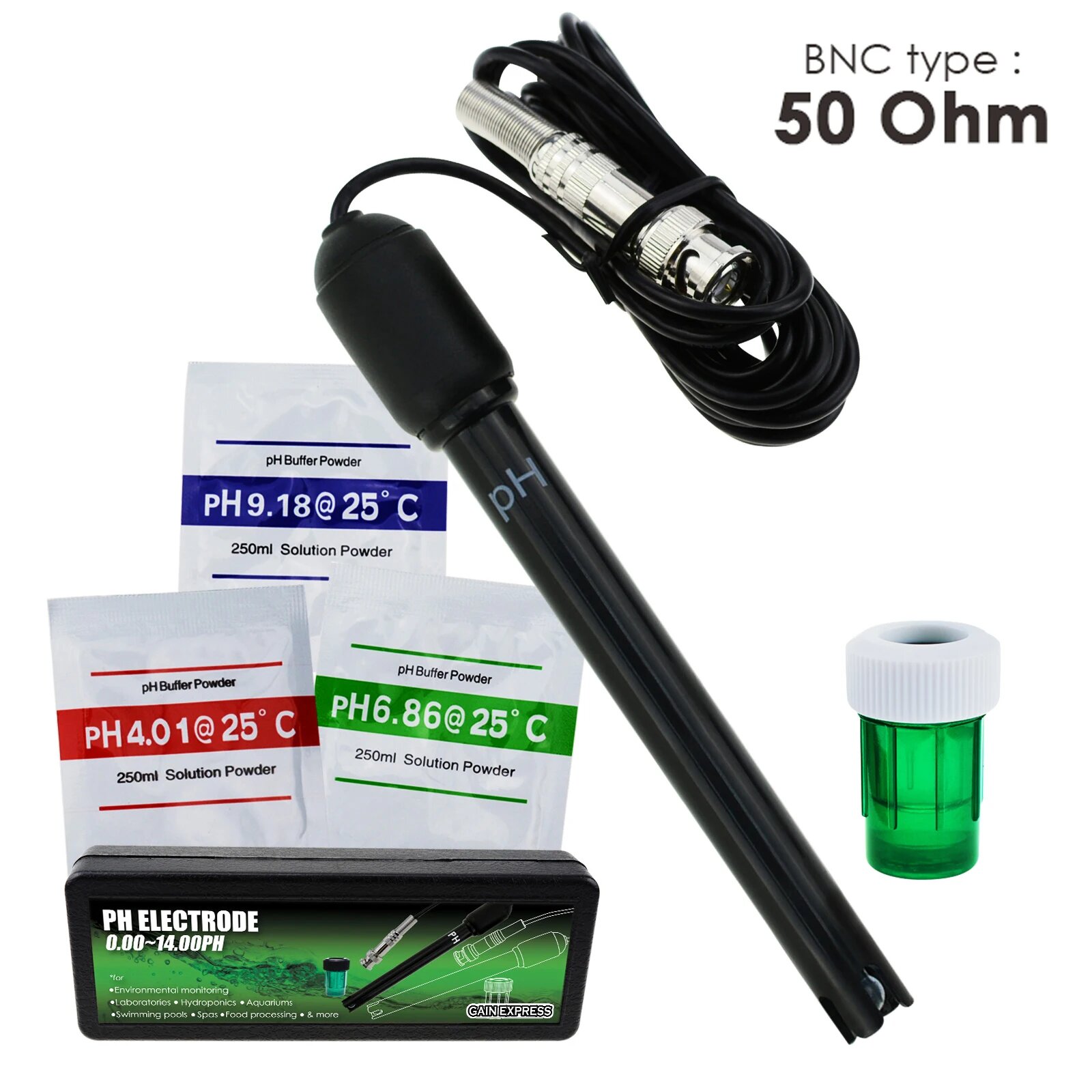 Датчик электрода PH, 300 см, анализатор воды для экспериментов, лаборатории, гидропоники, анализатор воды в бассейне, тестер PH-метра