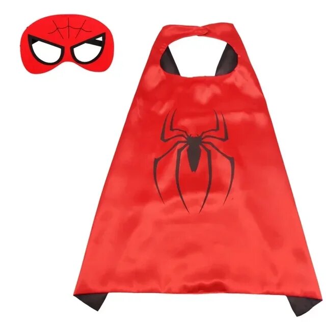 Детский плащ и маска «Человек-паук» для ролевых игр, милый костюм в стиле аниме, двойной плащ, для детей от 3 до 12 лет, подарок на день рождения, для мальчиков, на Хэллоуин, Рождество, игрушка.