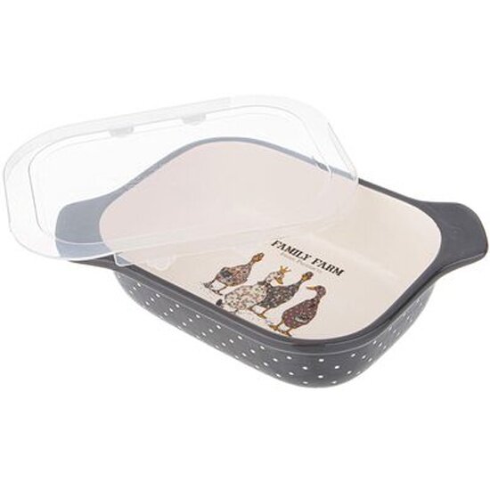 Форма для запекания Agness "family farm" с пластиковой крышкой, 25,5х19х8 см