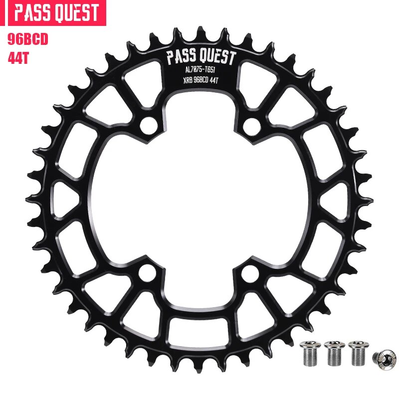 PASS QUEST Звездочка для MTB велосипеда 28-38 зубьев M7000, M8000, M9000N Черный, Black 44T