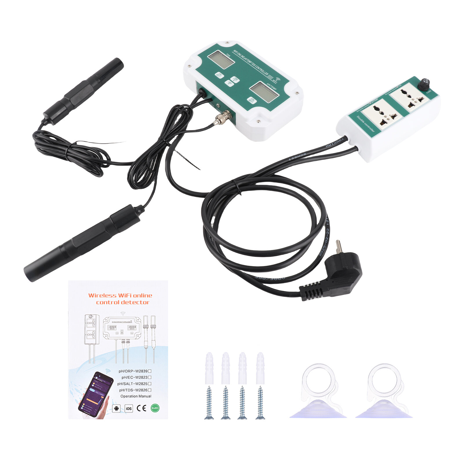 Контроллер качества воды, 3 в 1, pH/EC/TEMP, Wi-Fi