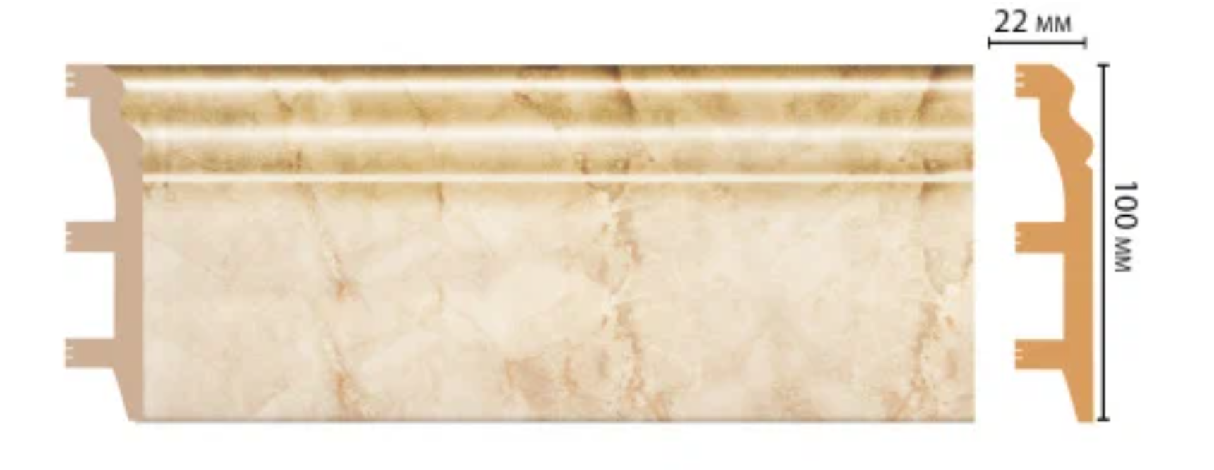 Плинтус Напольный Decomaster D232-80 ШК/14 В100хШ22х2400 мм / Декомастер.