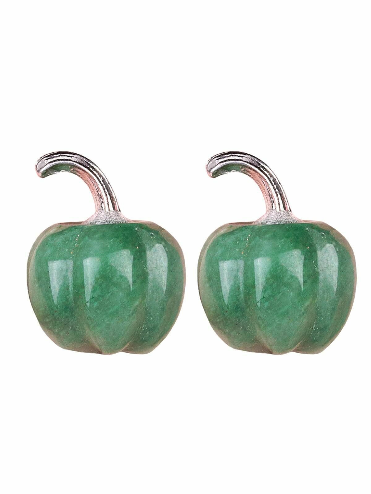 Статуэтка,2 камня-статуи тыквы, мини-резная статуя тыквы, украшение из целебного камня-Зеленый ключ