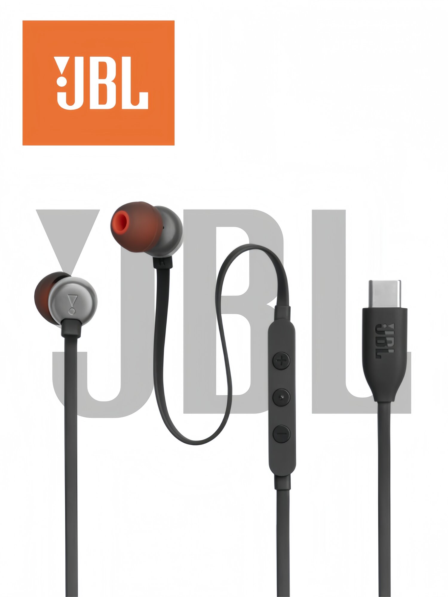 Проводные наушники JBL TUNE 310C(черный), внутриканальные, вакуумные с микрофоном