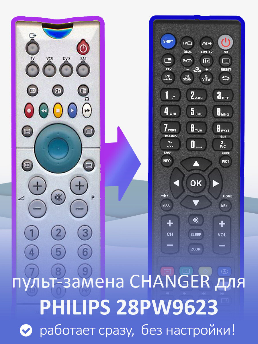 Пульт-замена для PHILIPS 28PW9623