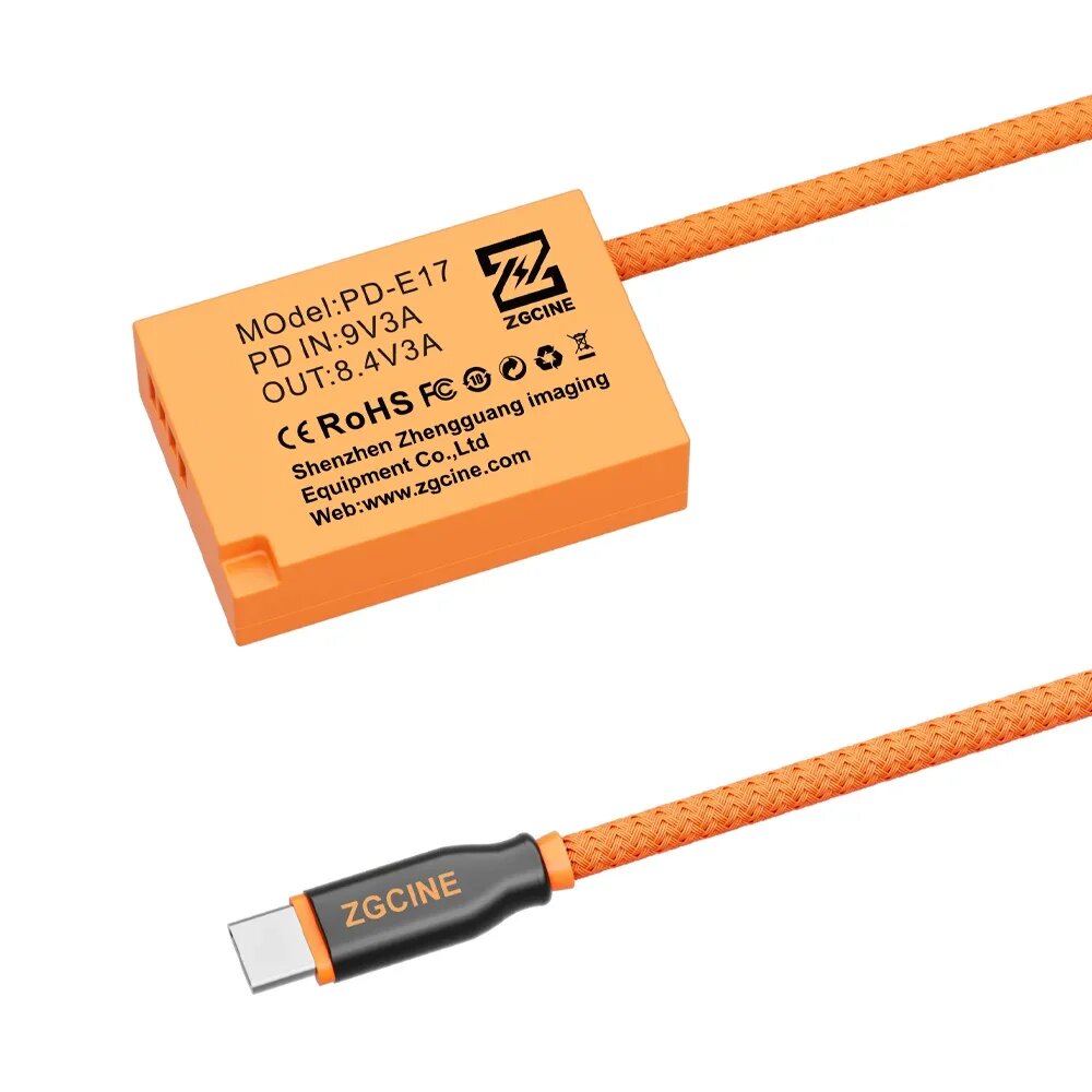 Кабель ZGCINE USBC to PD-E17 оранжевый