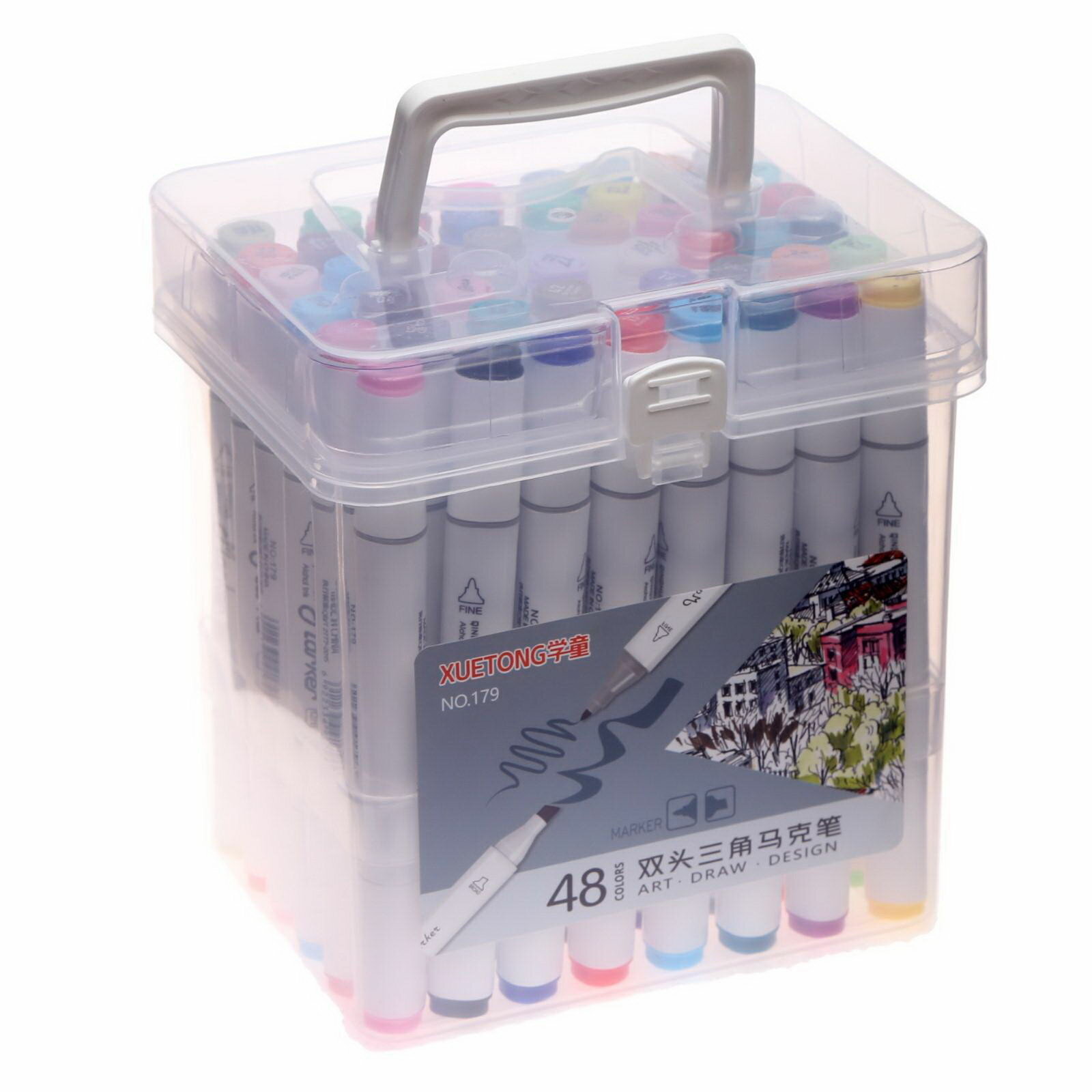 Набор маркеров для скетчинга двусторонние 48 штук/48 цветов, тип наконечника: пулевидный