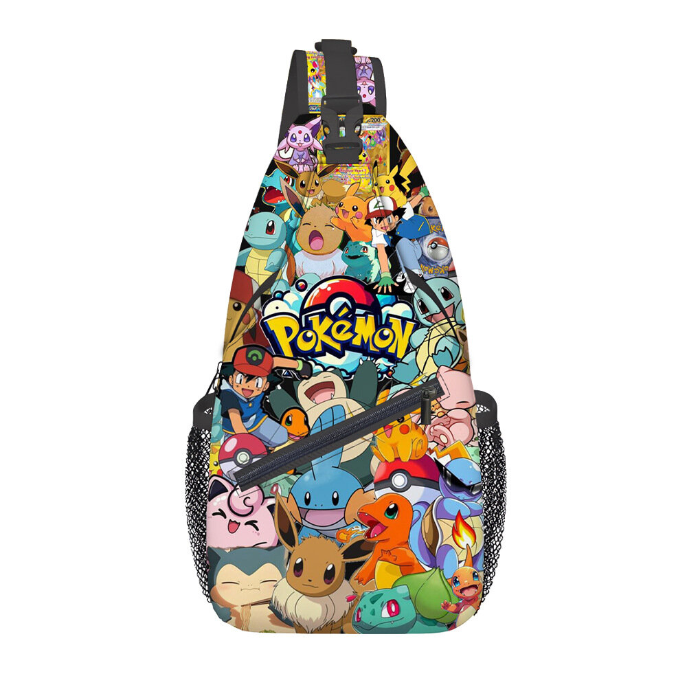 Нагрудная сумка Пикачу для мужчин и женщин, сумка через плечо, сундук из ткани Оксфорд, небольшая сумка через плечо для спорта и отдыха, рюкзак, мужская сумка