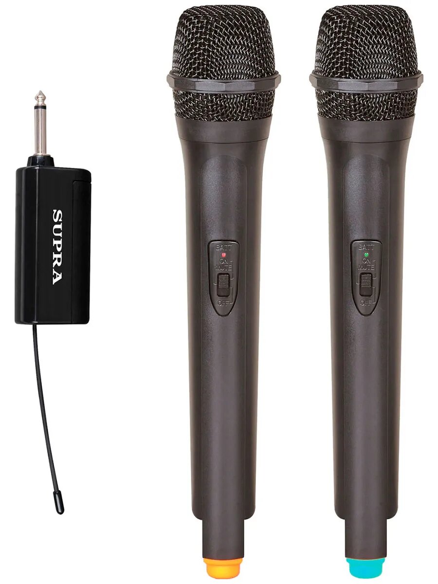 Микрофоны SUPRA "SWM-23", беспроводные, динамические, черный, два микрофона в комплекте