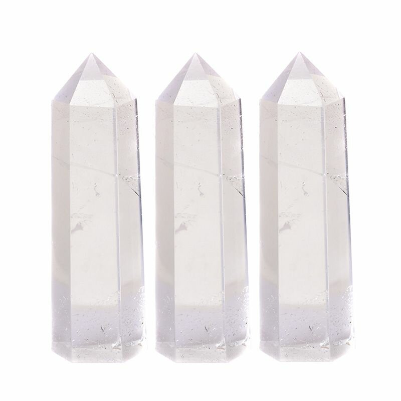 Натуральный шестигранный кристалл горного хрусталя с острым концом 3-4 см для фокусировки энергии и медитации